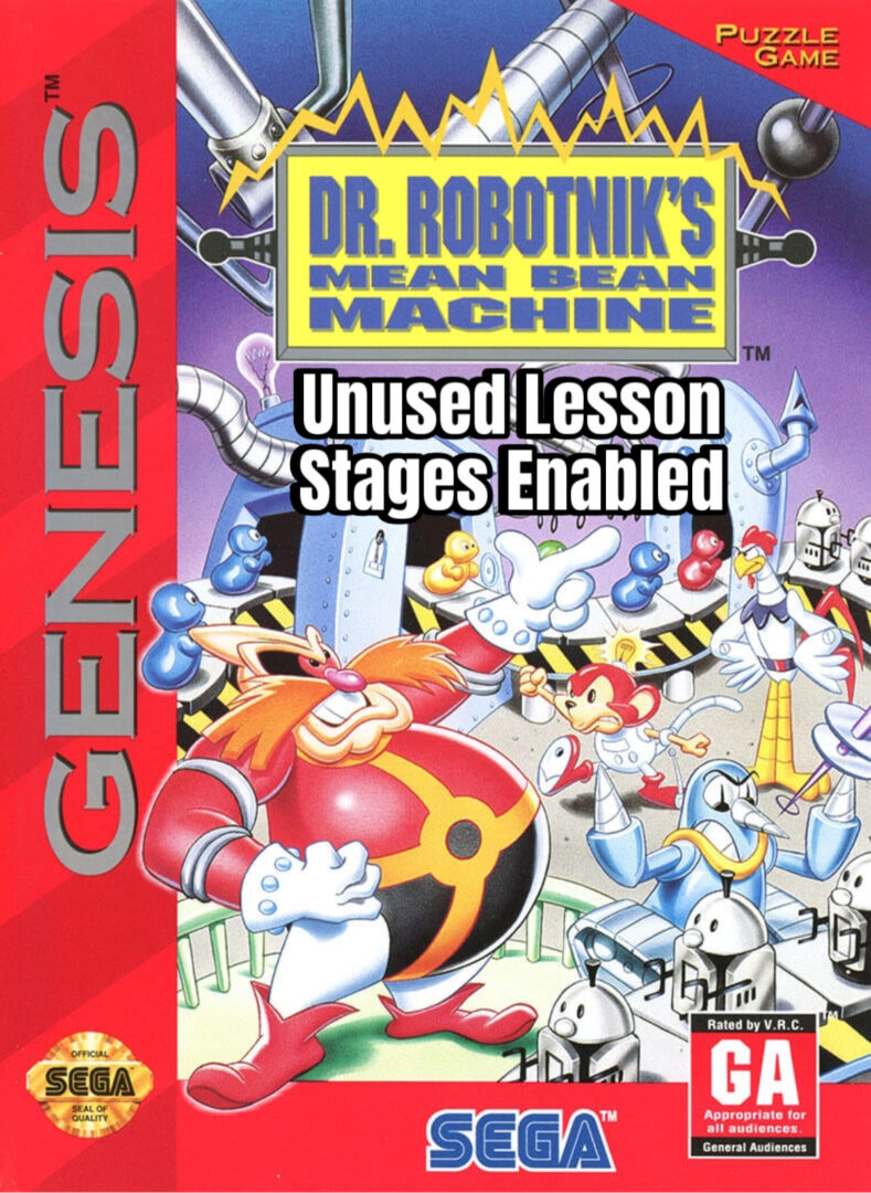 dr robotnik s mean bean machine unused lesson stages enabled genesis romhack romhack posted by ...