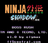 ninja gaiden shadow dx boss rush gbc romhack romhack posted by clymax